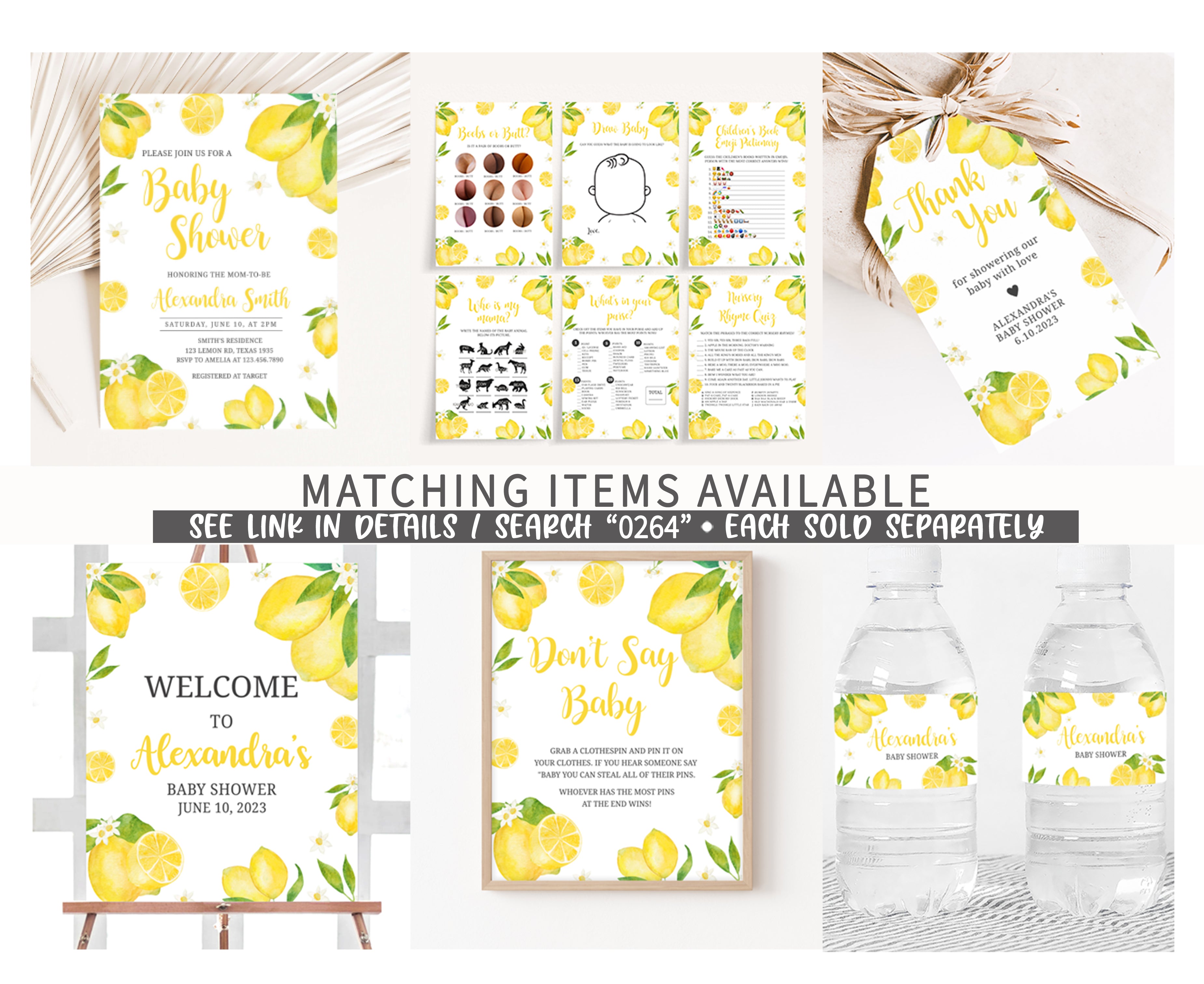 Editable Lemon Baby Shower Invitation – Cuddle Palette