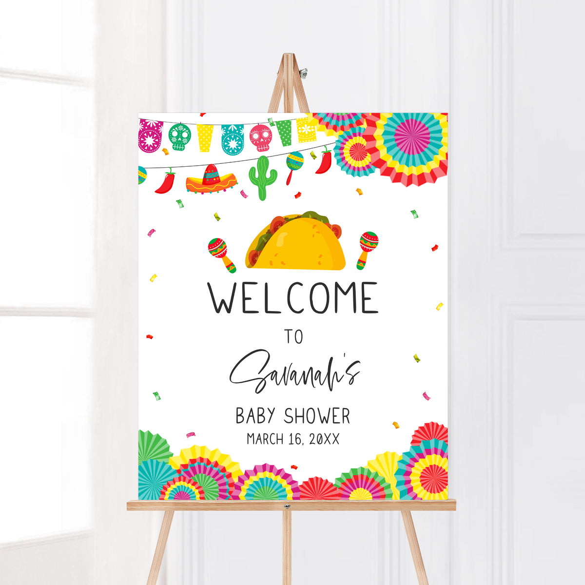 Editable Taco Bout A Baby Baby Shower Welcome Sign – Cuddle Palette