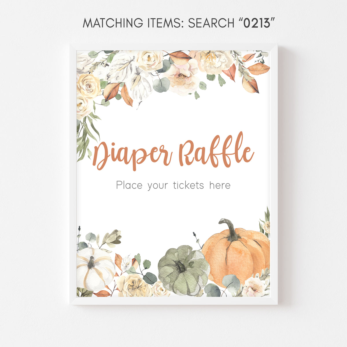 Little Pumpkin Baby Shower Diaper Raffle Sign – Cuddle Palette