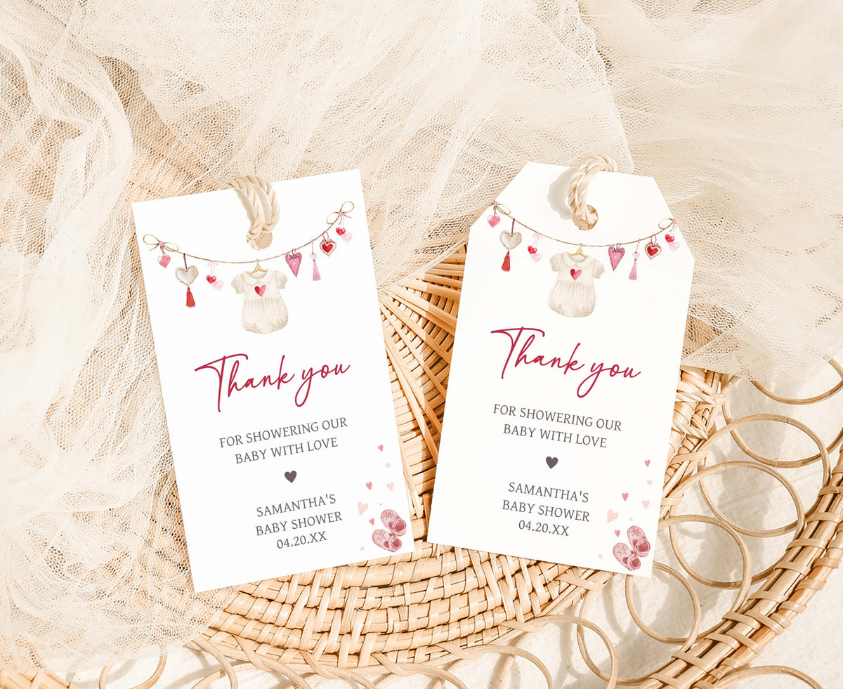 Editable Little Sweetheart Baby Shower Favor Tag – Cuddle Palette