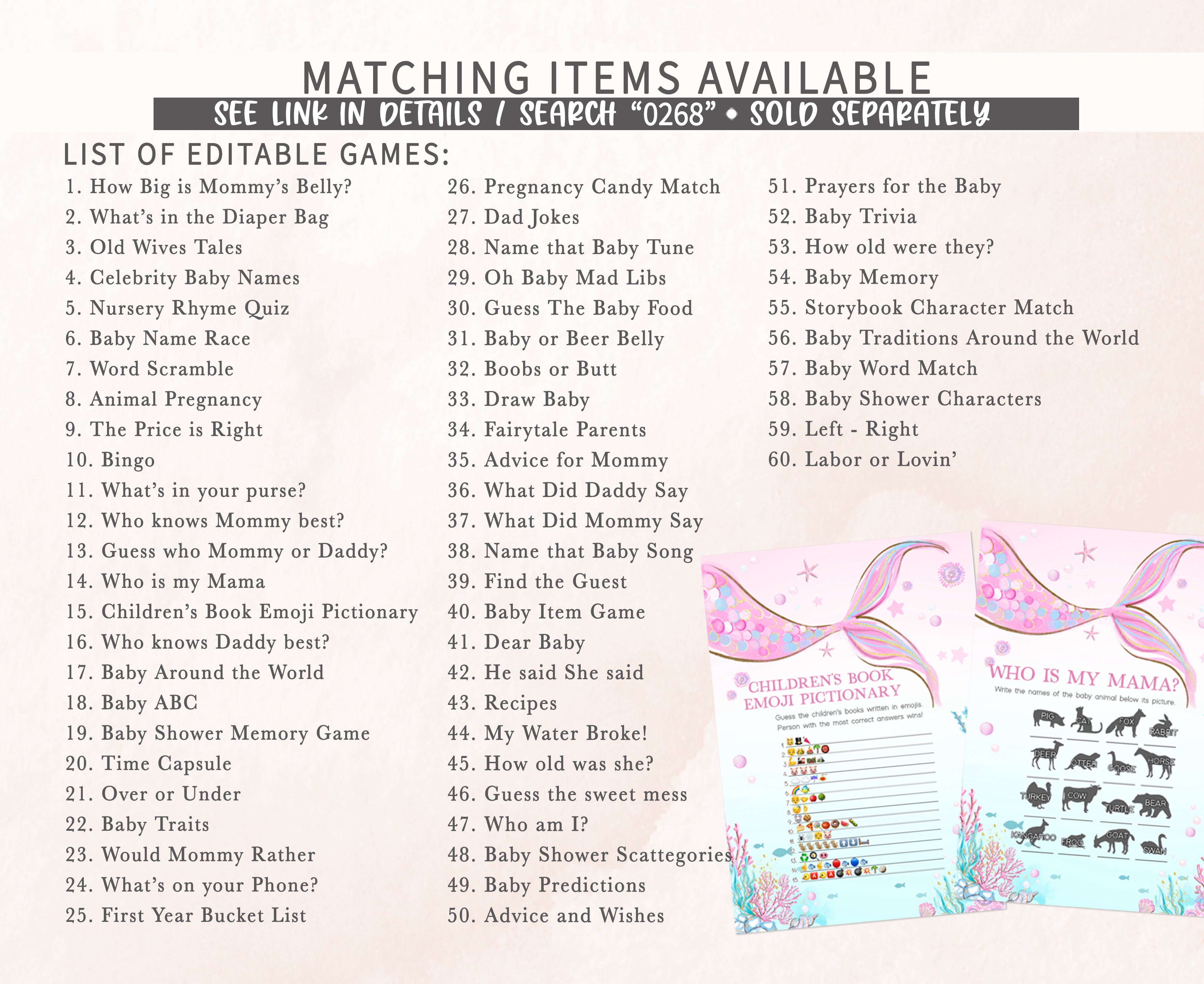 Little Mermaid Baby Shower Late Night Diapers Sign – Cuddle Palette