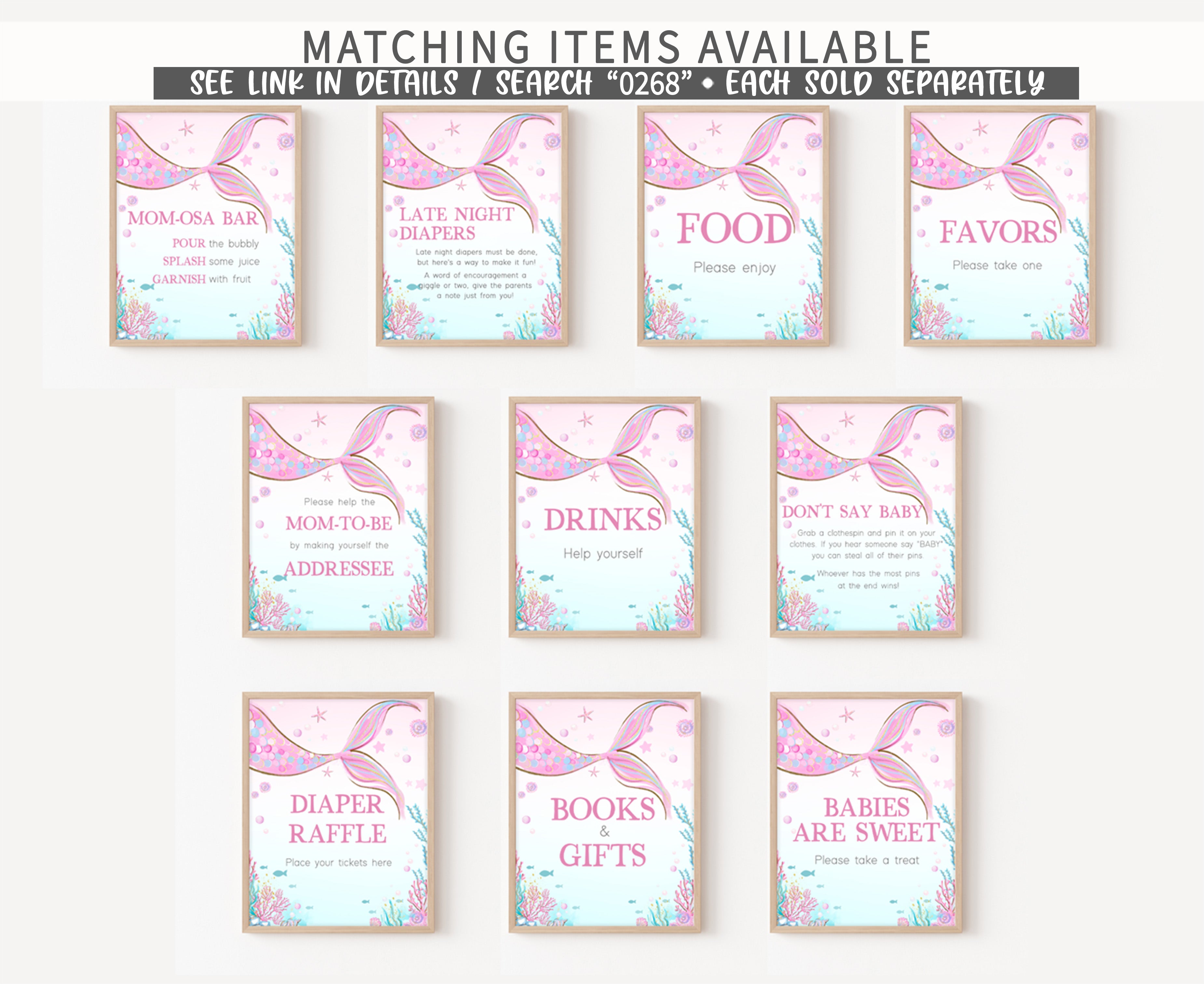 Editable Little Mermaid Baby Shower Games Bundle – Cuddle Palette