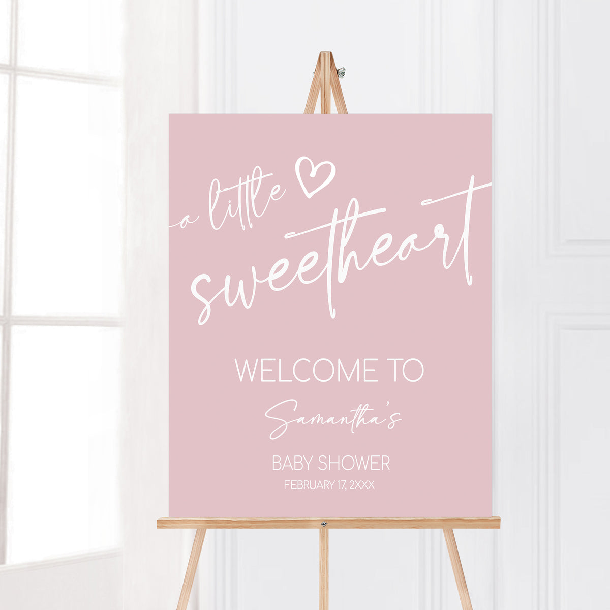 Editable Valentine Baby Shower Welcome Sign – Cuddle Palette