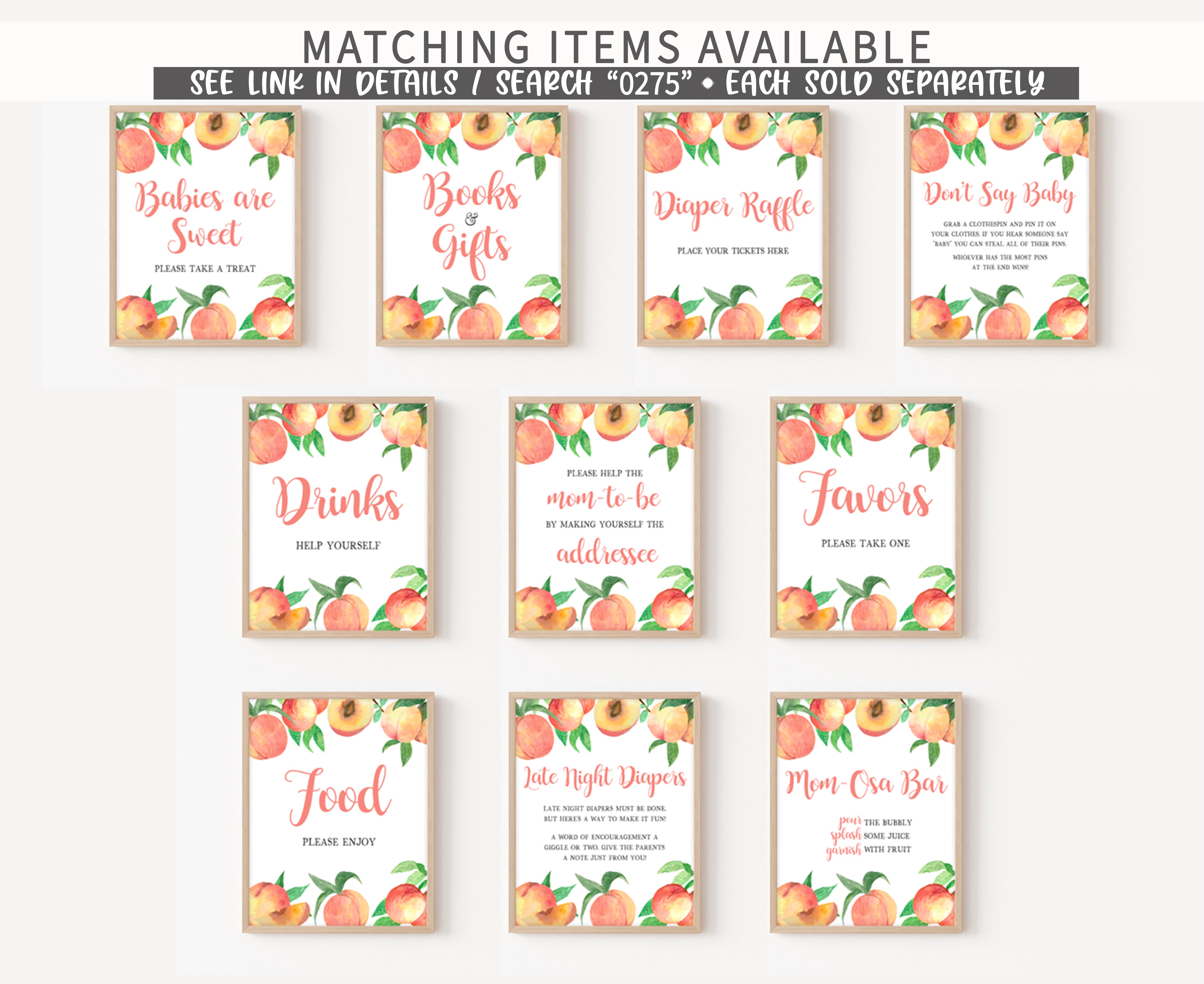 Editable Peach Baby Shower Games Bundle – Cuddle Palette