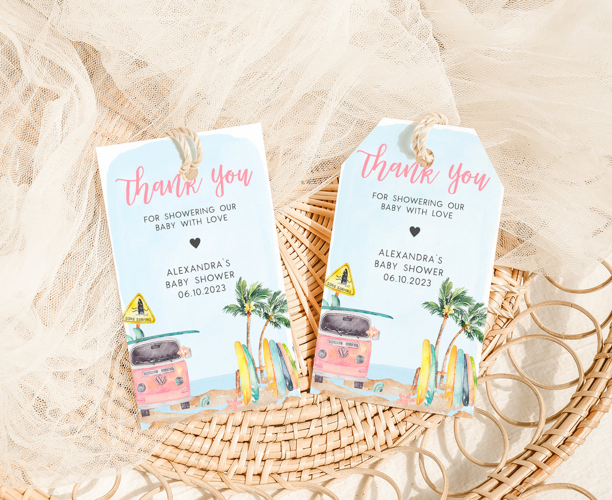 Editable Girl Baby on Board Baby Shower Favor Tag – Cuddle Palette