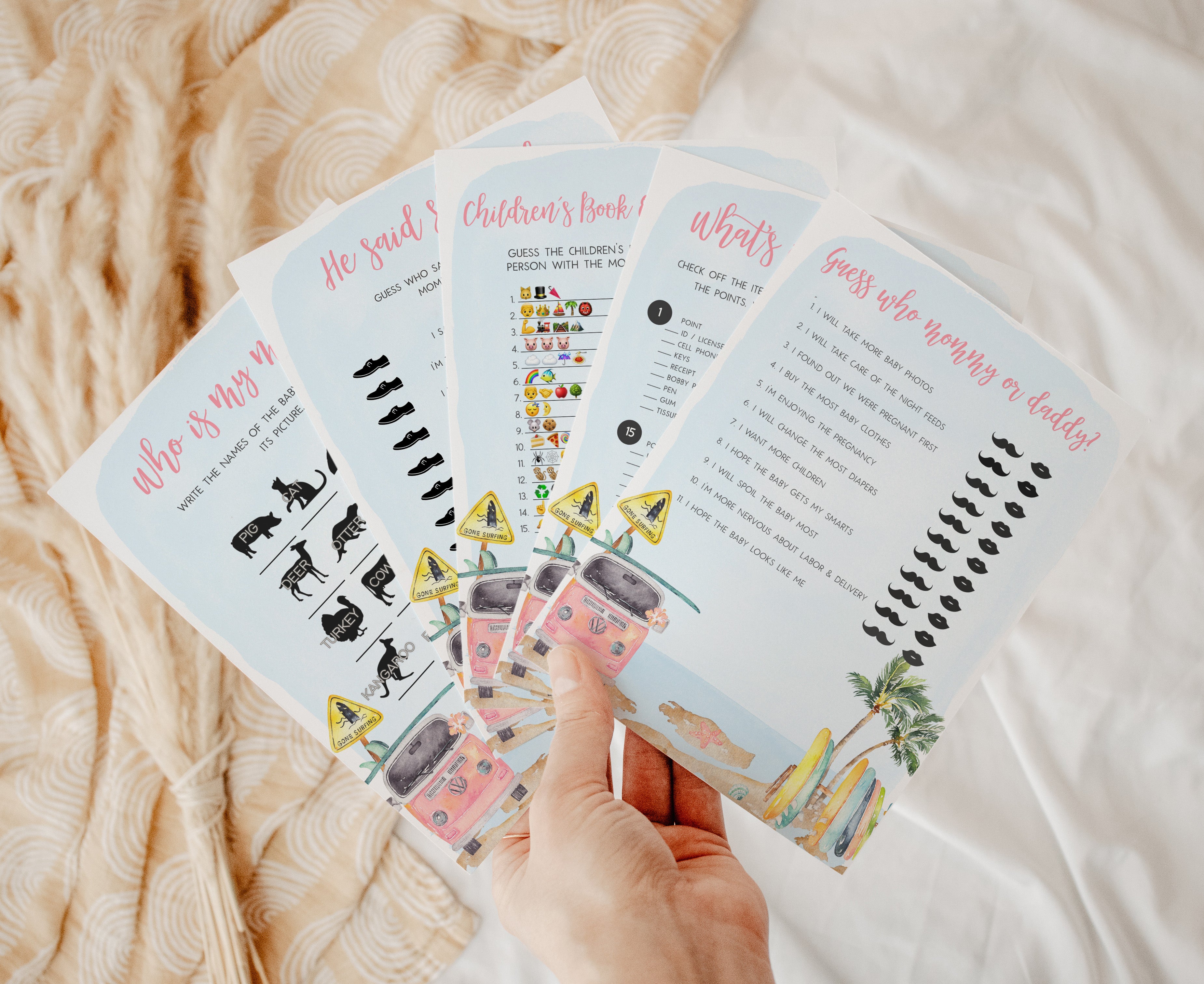 Editable Girl Baby on Board Baby Shower Games Bundle – Cuddle Palette