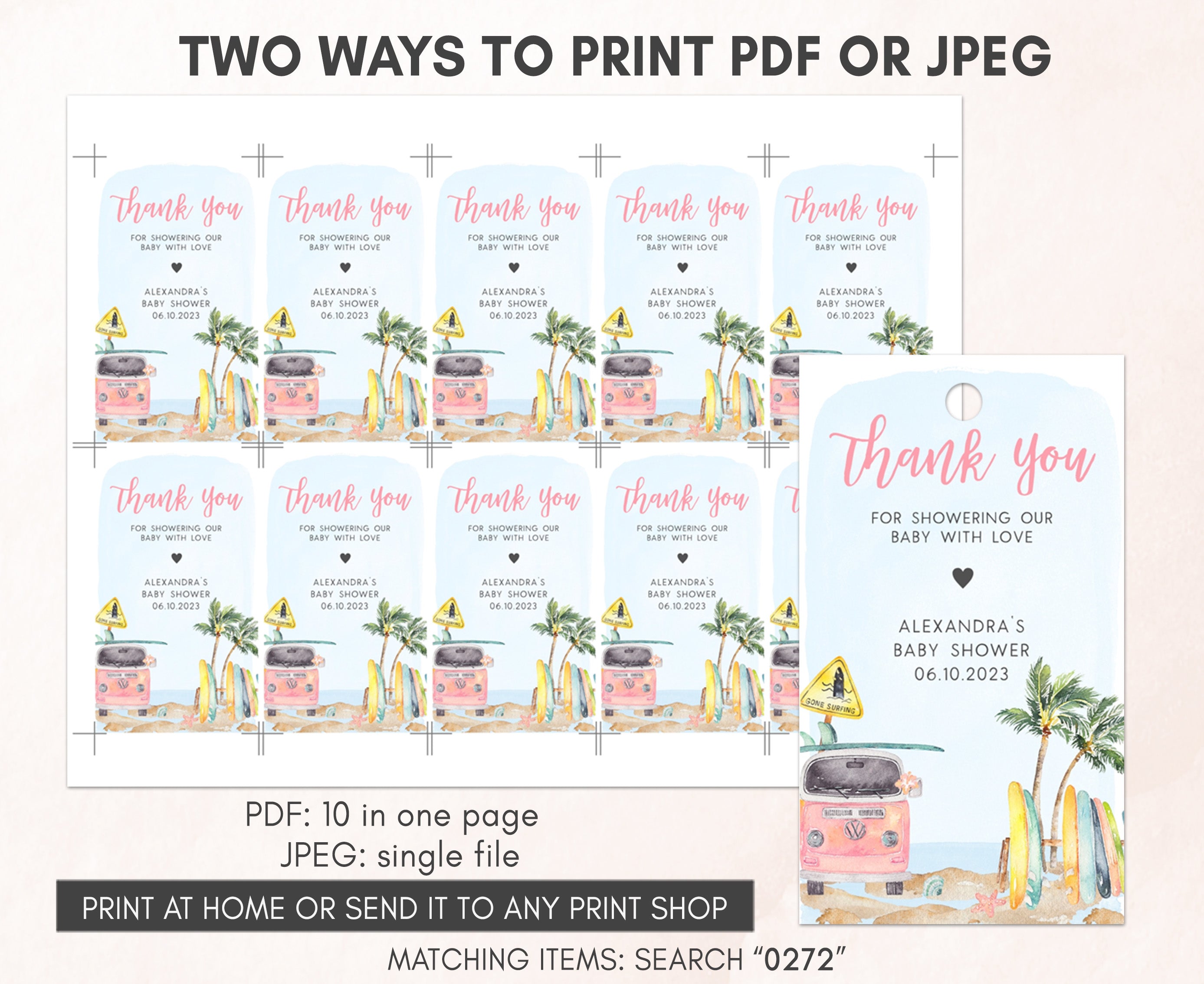 Editable Girl Baby on Board Baby Shower Favor Tag – Cuddle Palette