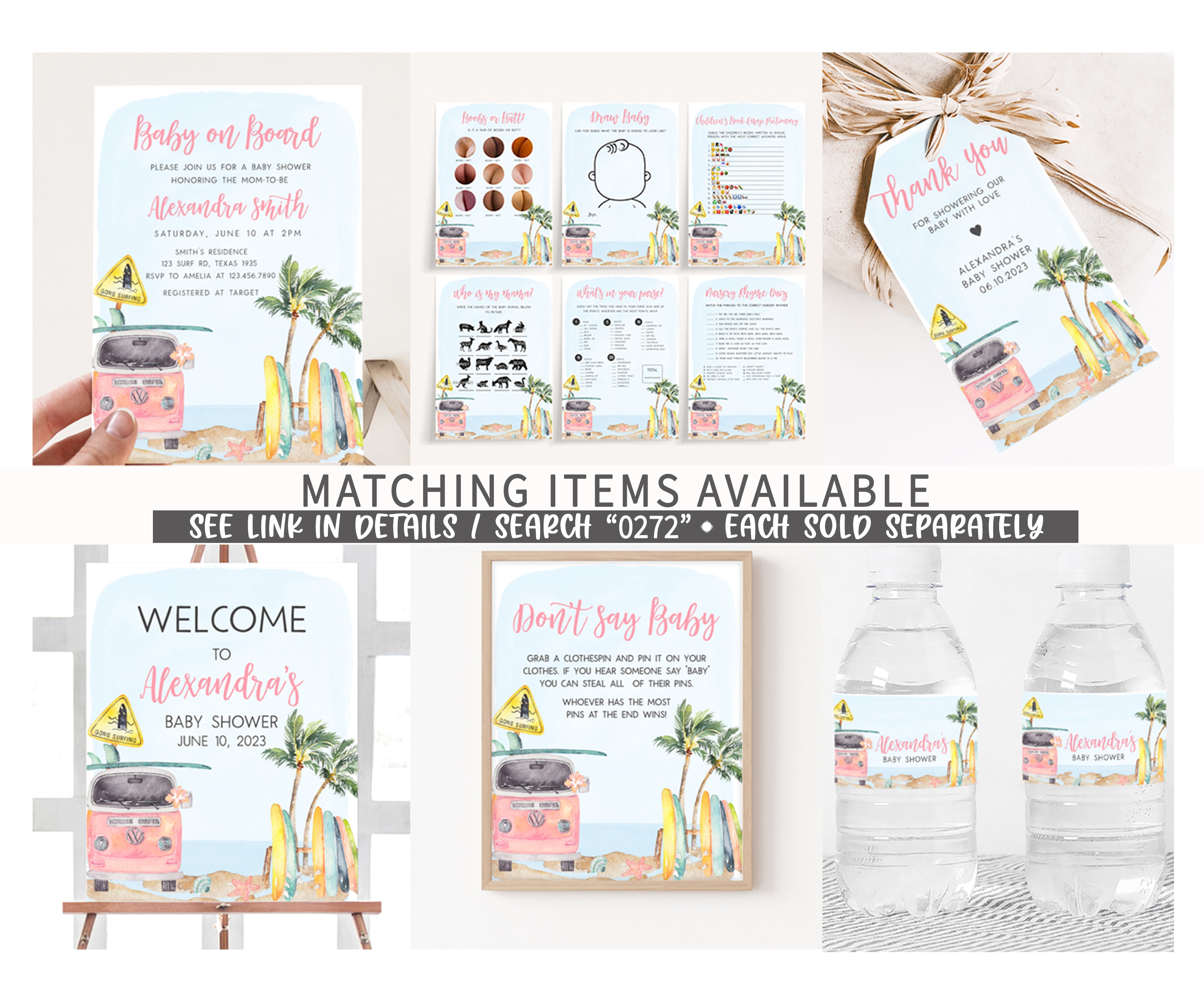 Editable Girl Baby on Board Baby Shower Invitation – Cuddle Palette