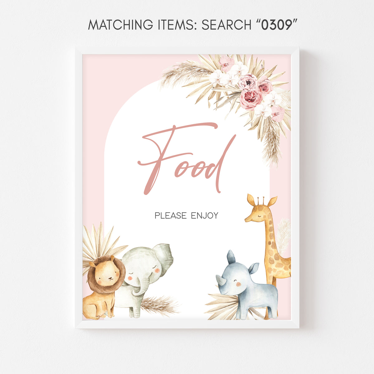 Food Station Sign with Pink Boho Safari – Cuddle Palette