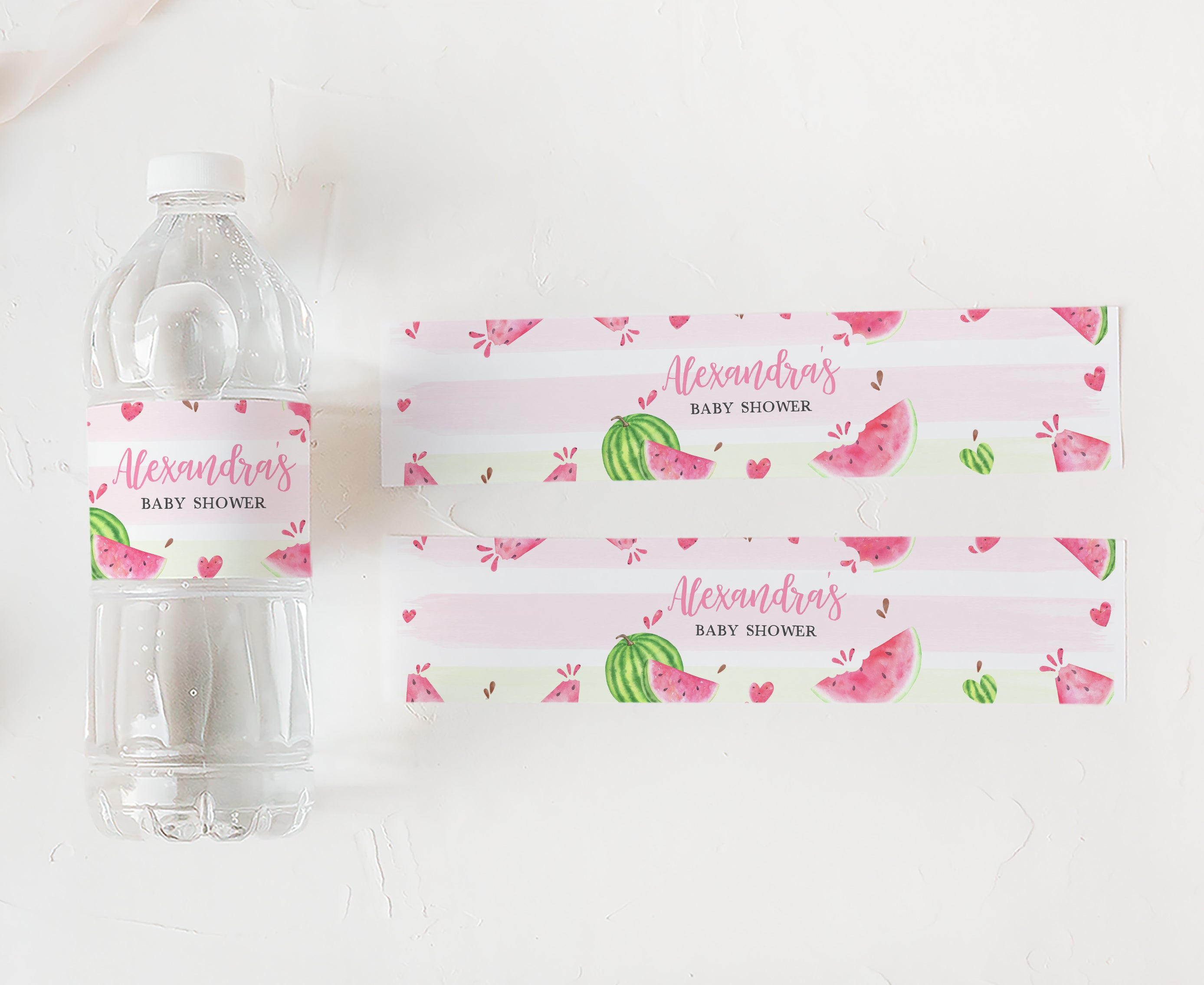 Editable Watermelon Baby Shower Bottle Label – Cuddle Palette