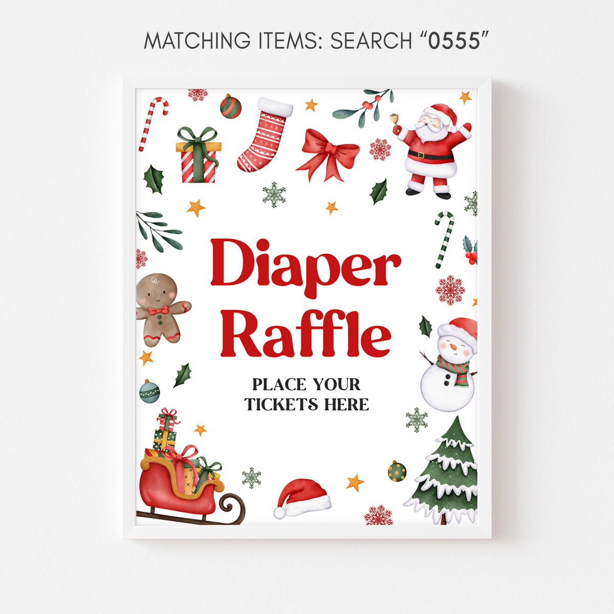 Santa Baby Baby Shower Diaper Raffle Sign – Cuddle Palette