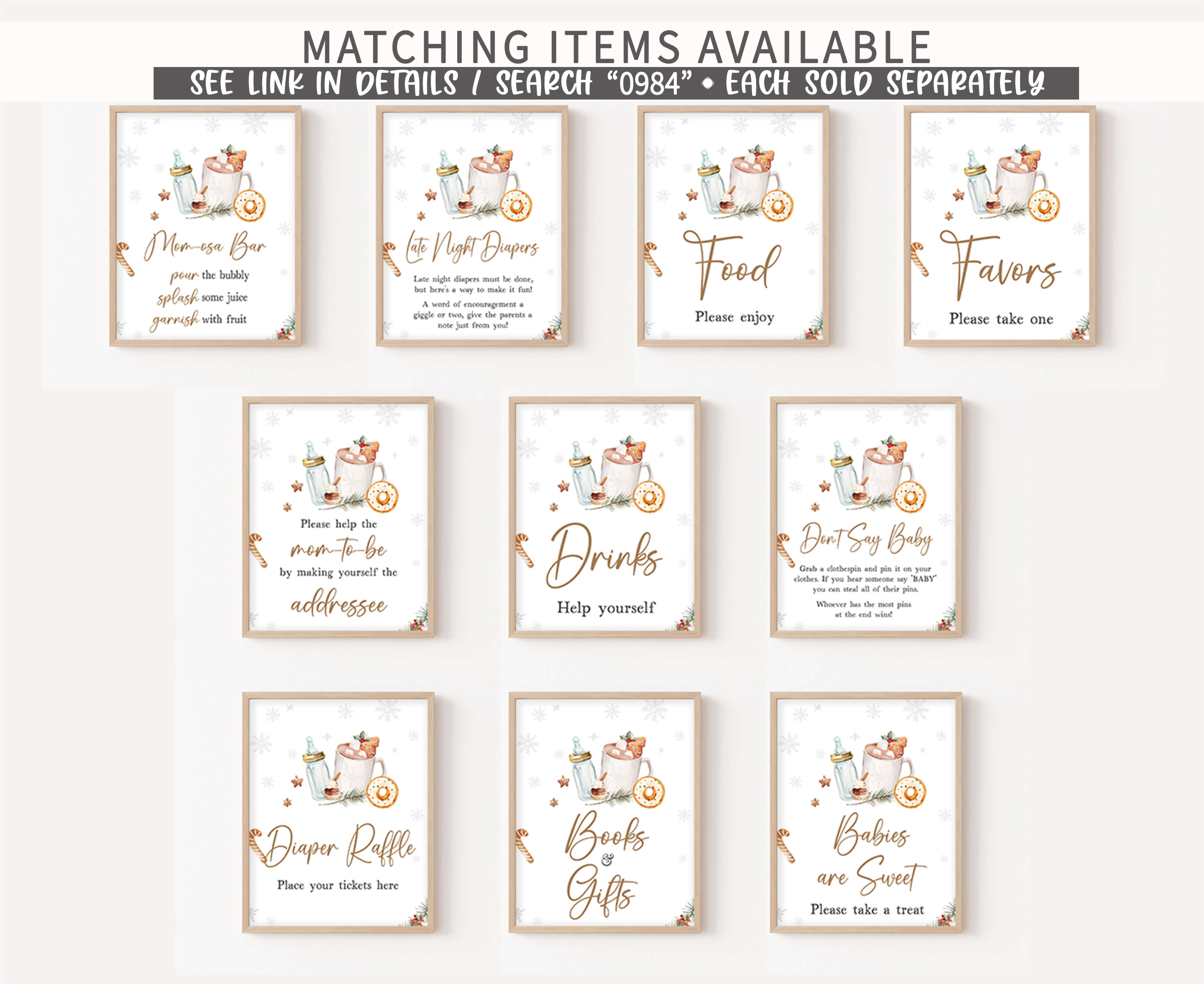 Hot Chocolate Winter Baby Shower Diaper Raffle Sign – Cuddle Palette