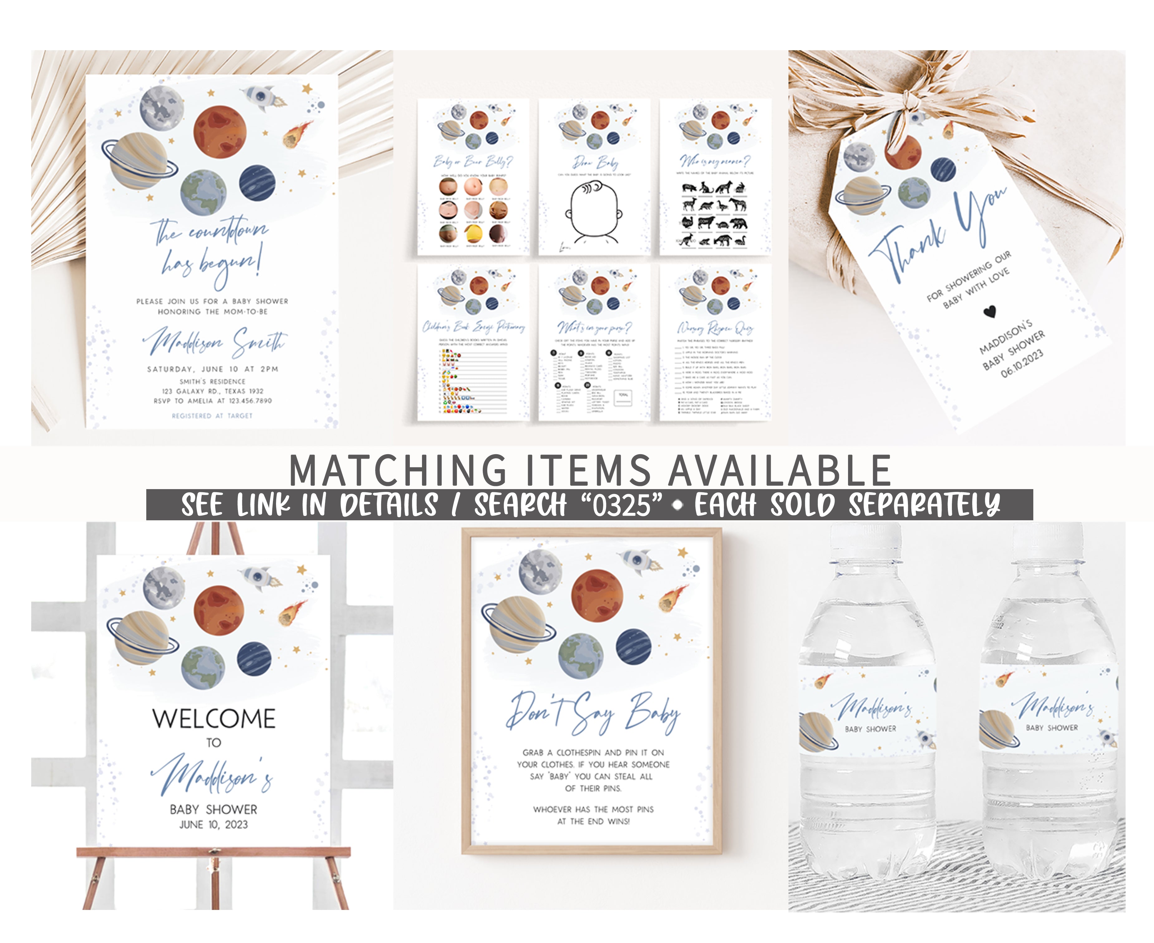 Editable Boy Outer Space Baby Shower Welcome Sign – Cuddle Palette