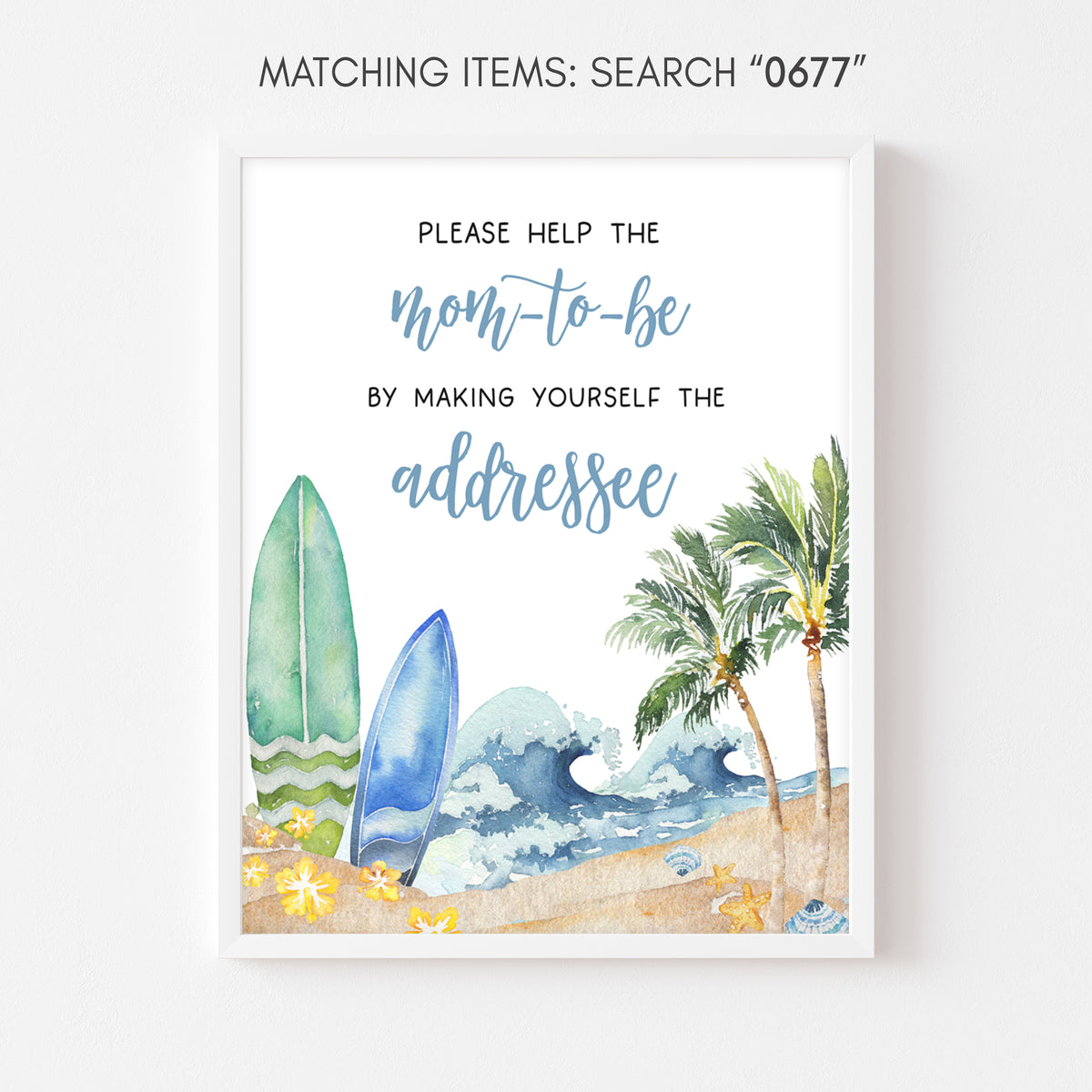 Summer Beach Shower Party Envelope Station Sign Printable – Cuddle Palette
