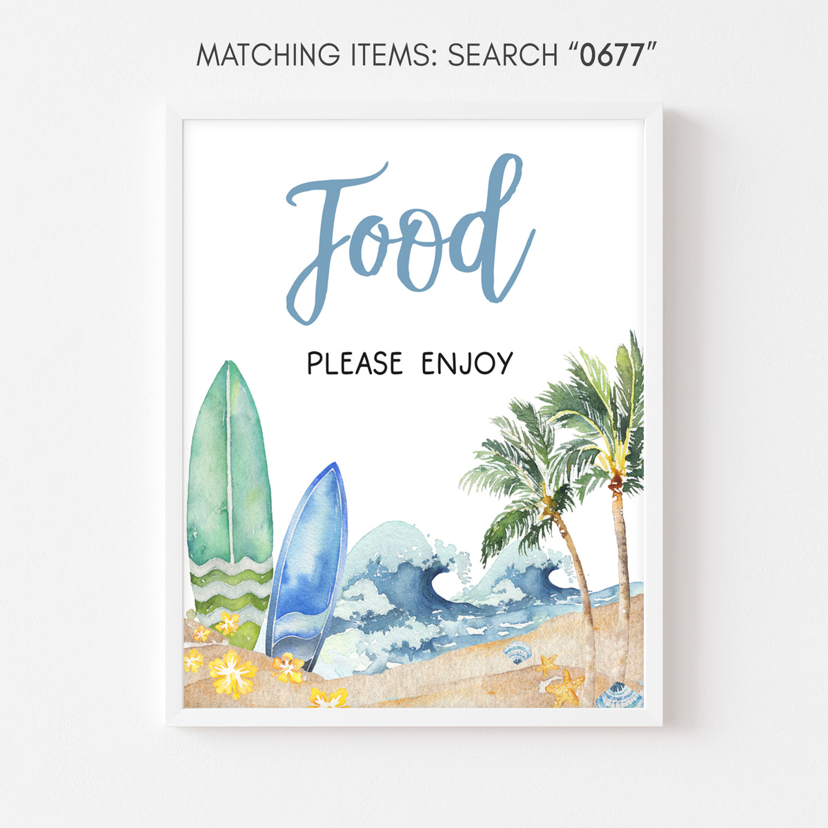 Food Sign with Summer Beach Surf Board – Cuddle Palette