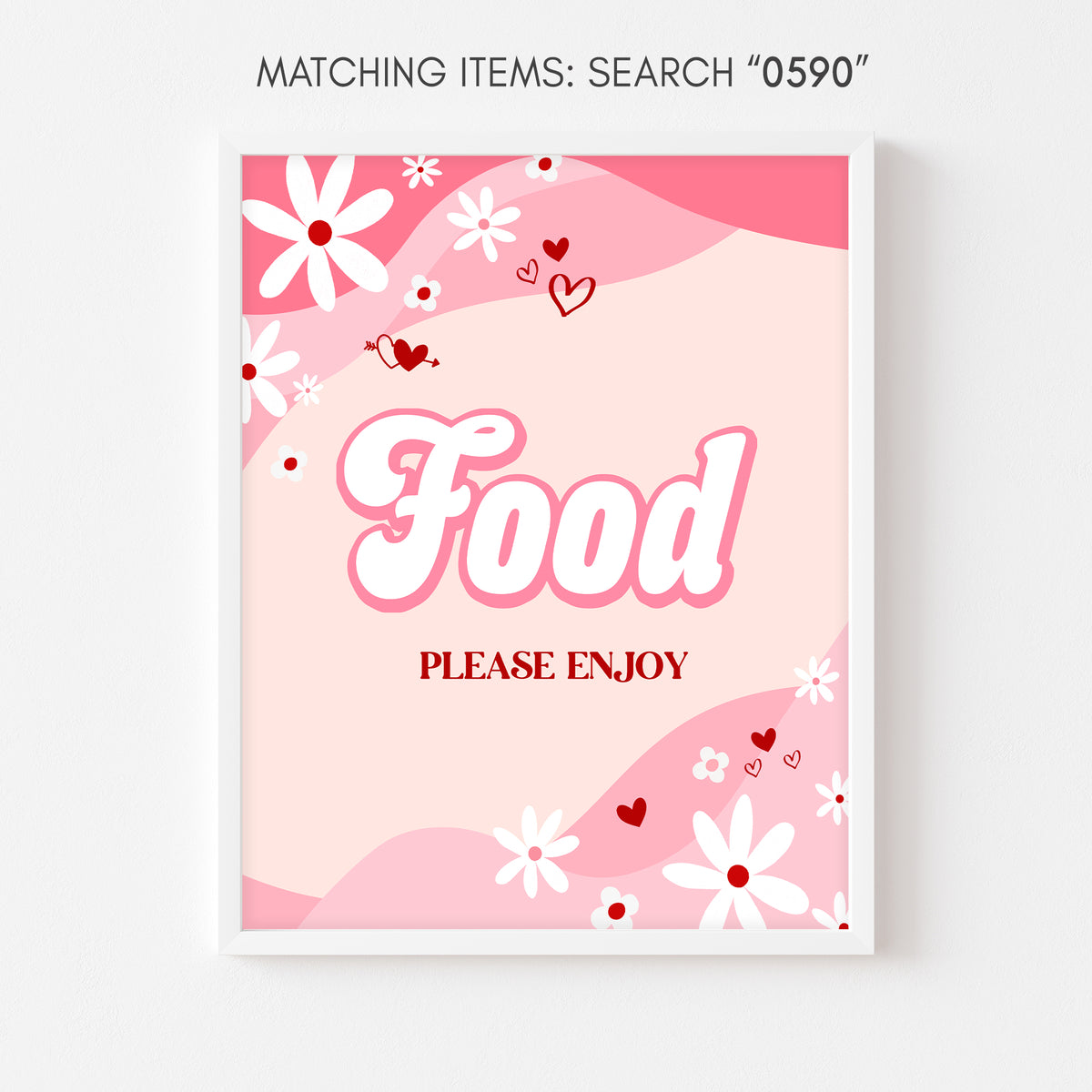 Retro Groovy Valentine Baby Shower Food Sign – Cuddle Palette