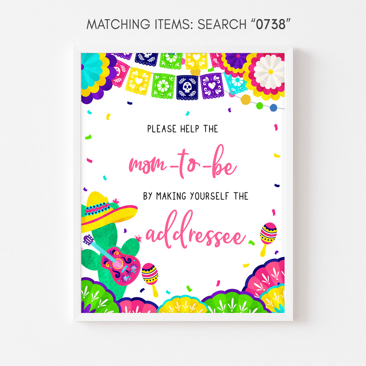 Little Señorita Baby Shower Envelope Station Sign – Cuddle Palette