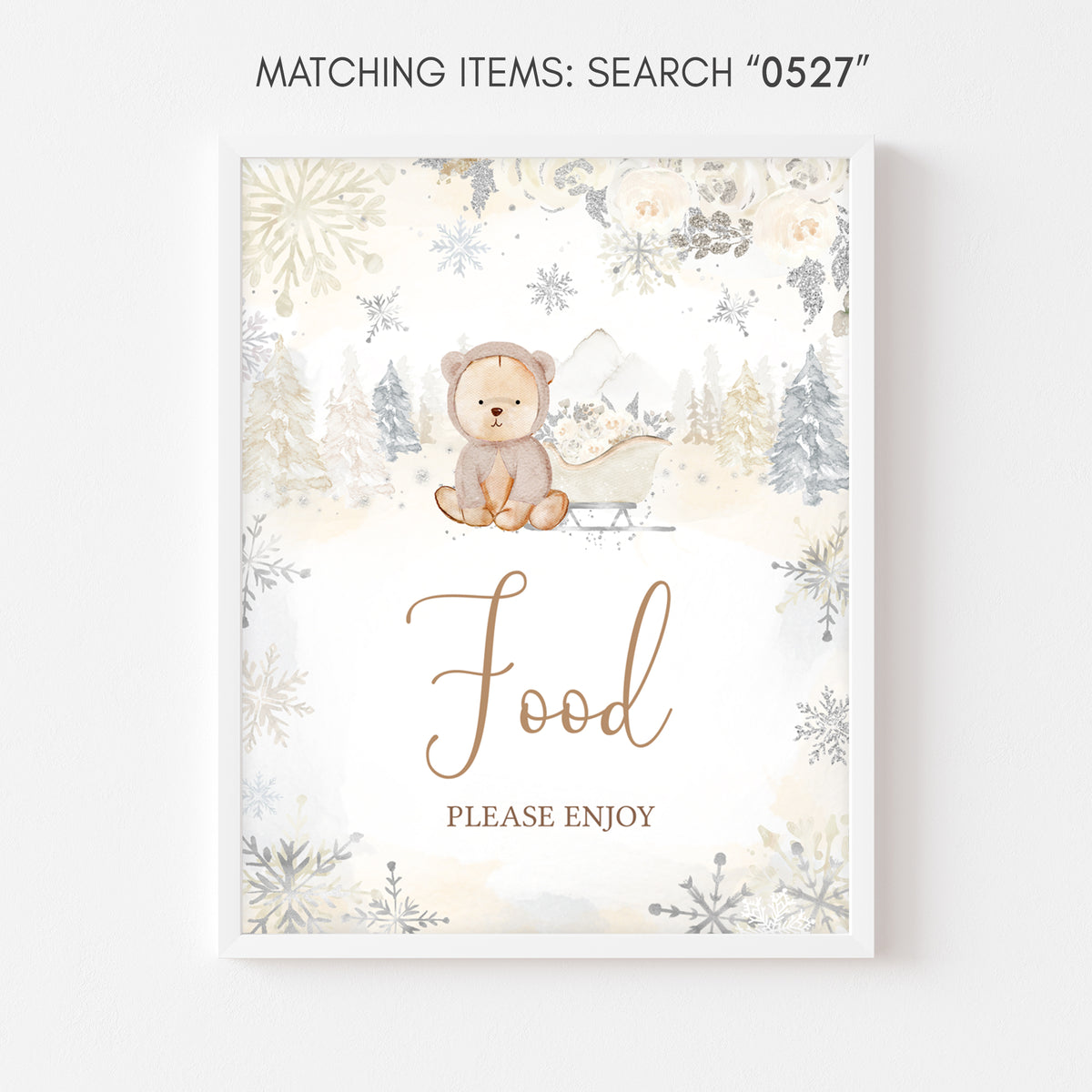 Winter Bear Baby Shower Food Sign – Cuddle Palette