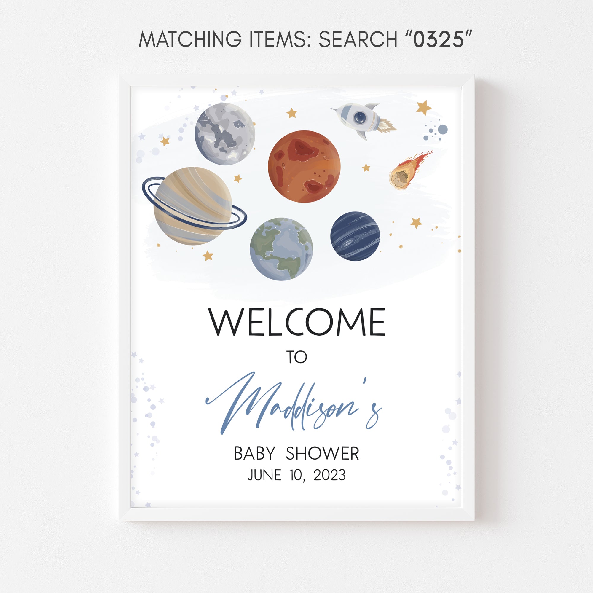 Editable Boy Outer Space Baby Shower Welcome Sign – Cuddle Palette