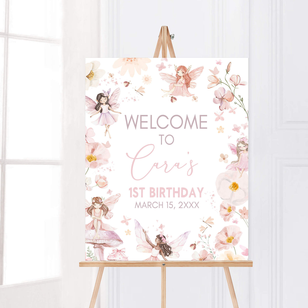 Editable Flutter and Twirl Birthday Party Welcome Sign – Cuddle Palette