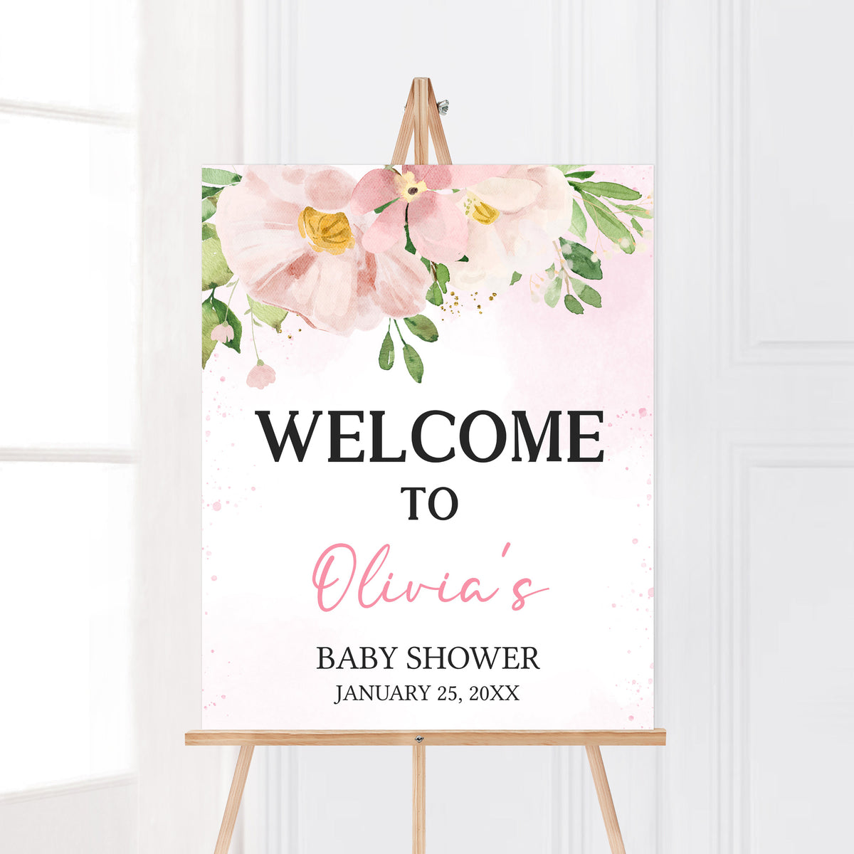 Editable Floral Spring Baby Shower Welcome Sign – Cuddle Palette