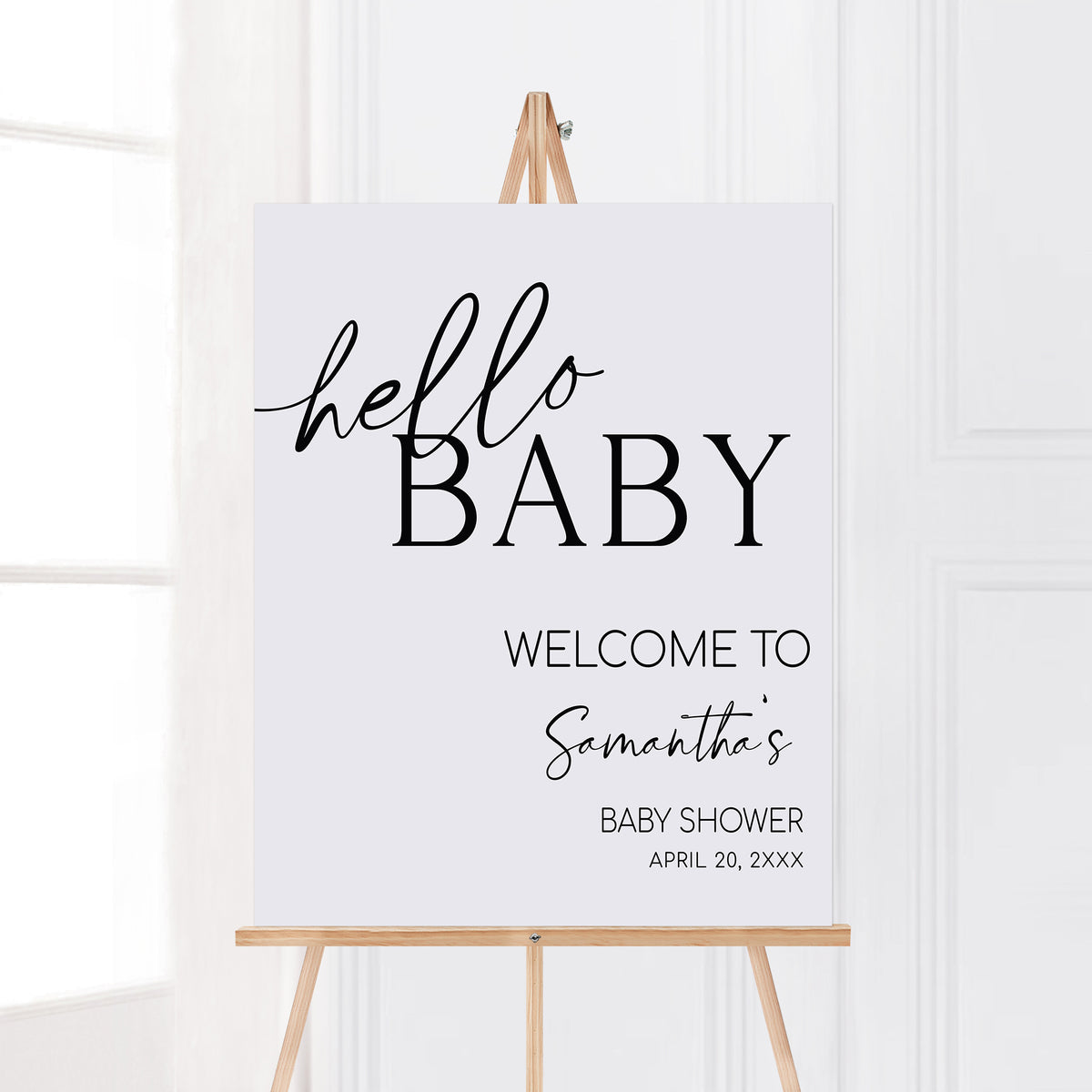 Editable Minimalist Baby Shower Welcome Sign – Cuddle Palette